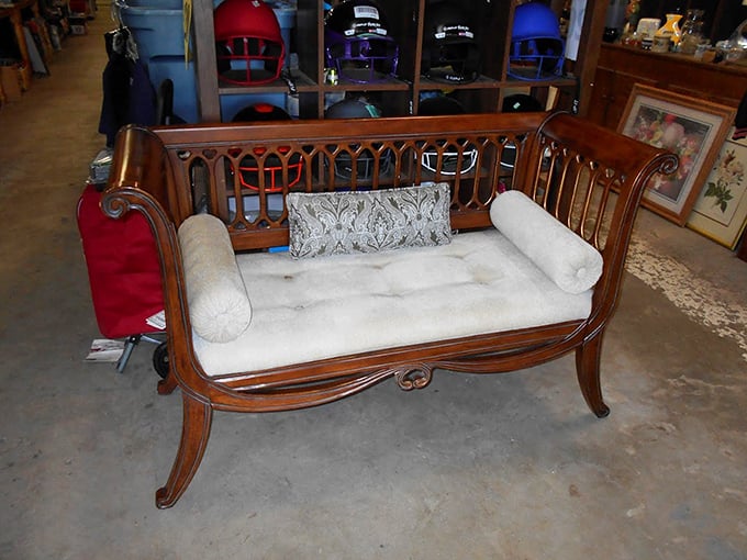 This elegant fainting couch is perfect for when you discover the price tag of something you've coveted. Victorian drama included at no extra charge.