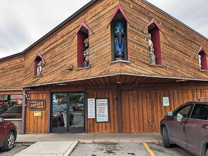 Those carved figures aren't just decoration&mdash;they're guardians of some of Anchorage's most satisfying breakfast sandwiches.