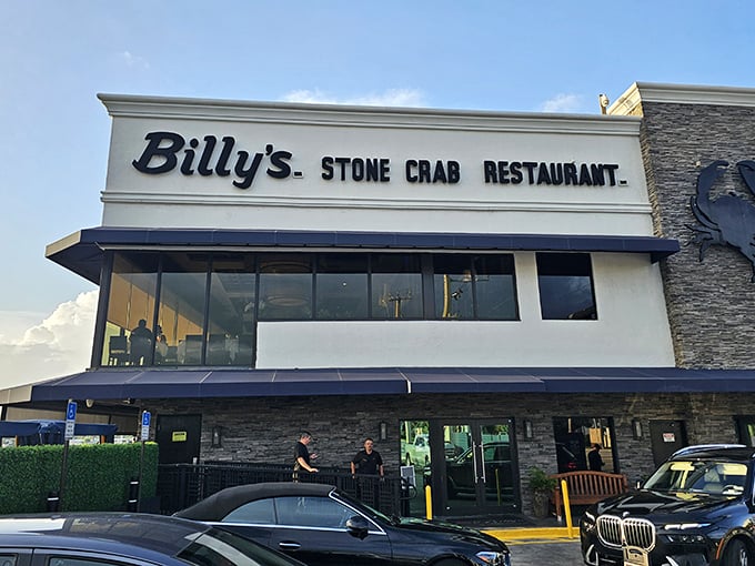 Billy's sleek stone and glass exterior whispers "upscale dining" while their key lime pie shouts "Florida classic!"