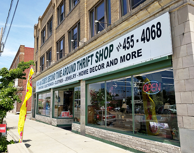 Cobb's Second Time Around occupies a historic building with character to spare. Those display windows showcase treasures like a museum!