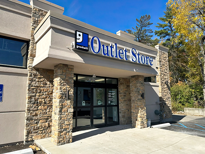 Goodwill Outlet's unassuming exterior hides the ultimate thrift adventure. Where bargains are sold by the pound!