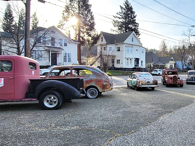 Grass Valley's vintage cars line streets that haven't changed much since the Gold Rush, creating a living museum of Americana.