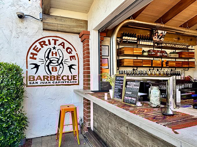 Heritage Barbecue's rustic-meets-refined aesthetic perfectly matches their approach to craft BBQ in historic San Juan Capistrano.