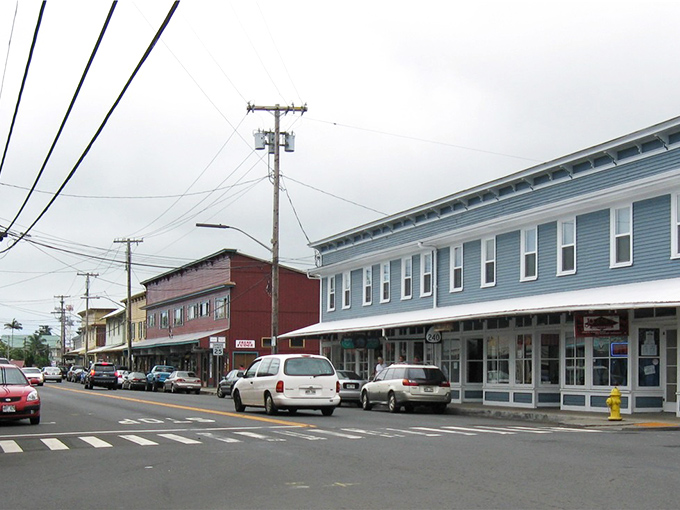 Honoka'a's historic main street preserves the wooden storefronts and boardwalks of plantation days past.