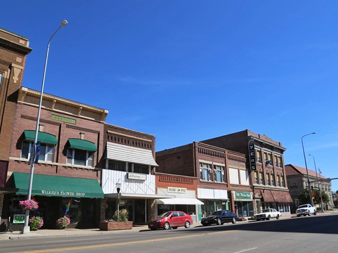 This aerial view of small-town South Dakota captures the kind of peaceful community where retirement dreams become affordable reality.