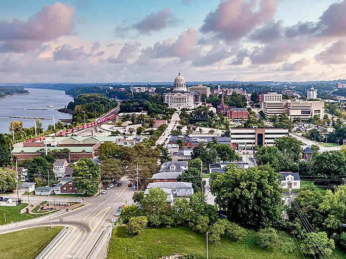 Jefferson City's capitol dome commands attention from every angle. Missouri's seat of government doubles as an architectural showstopper.