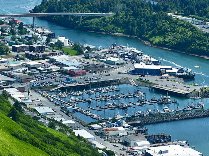 Kodiak from above looks like a model retirement village&mdash;where fishing boats outnumber traffic jams and Social Security checks cover more than just basics.