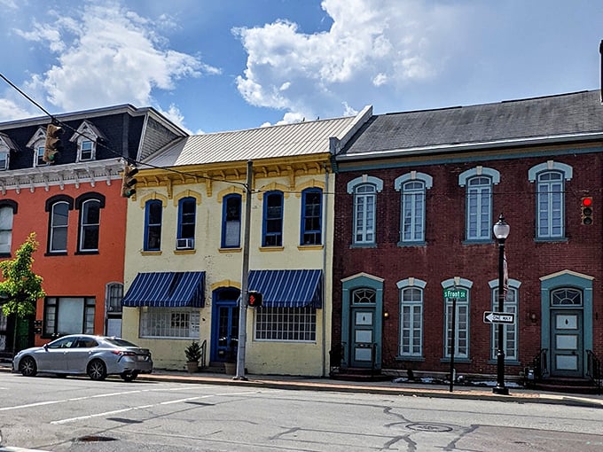 Lewisburg's Market Street showcases a painter's palette of historic buildings &ndash; butter yellow, brick red, and slate blue &ndash; each with its own architectural personality.