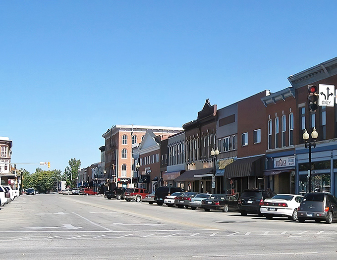 Mount Pleasant lives up to its name with this inviting street scene. Those historic buildings create a backdrop for affordable small-town living.