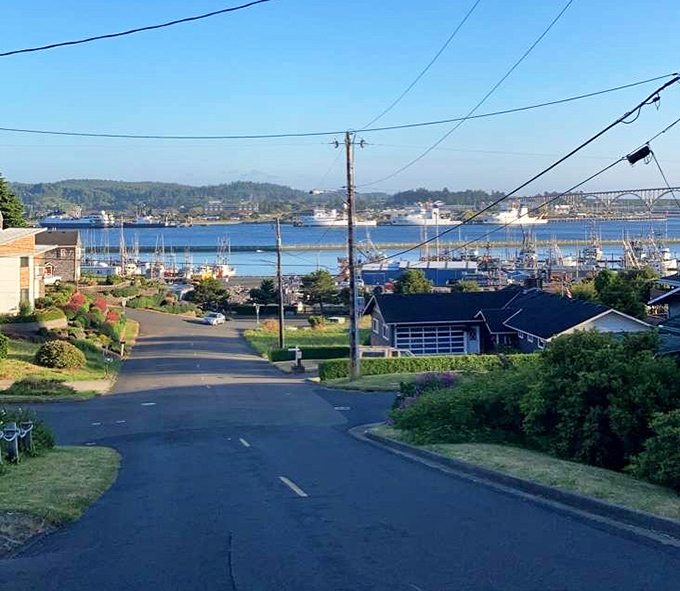Newport's harbor shows working boats alongside tourist attractions, creating authentic coastal community vibes.