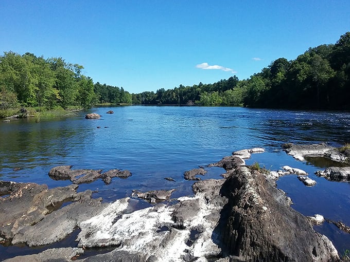 Crystal-clear wilderness waters invite contemplation, like nature's own private thinking spot.