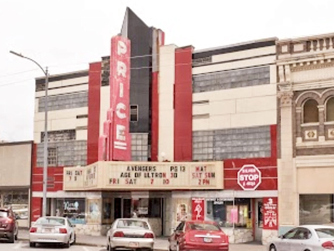 Price's vintage theater marquee still lights up the night without lighting up your entertainment budget.