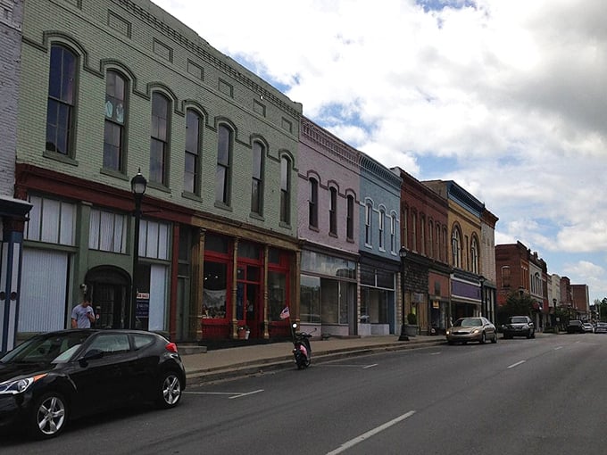 Princeton's historic brick buildings have witnessed generations living well on modest means. That passing train brings visitors, but the low prices make them stay!