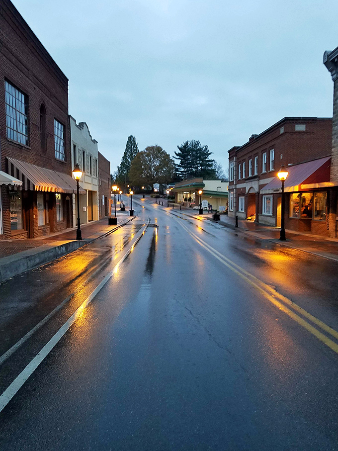 Even on rainy evenings, Rogersville's downtown glows with warmth and character that big cities just can't replicate.