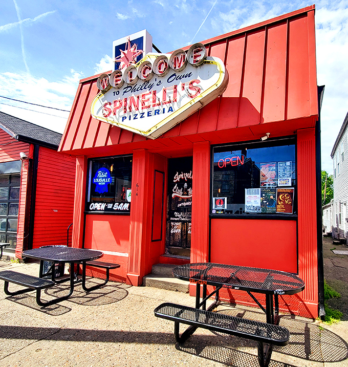 That vintage Vegas-style sign has been calling pizza lovers home for generations now.
