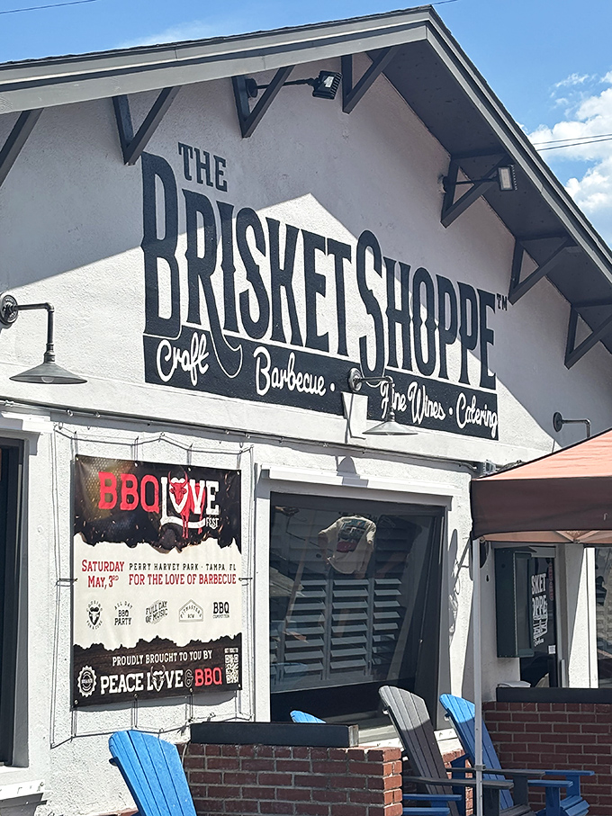 The Brisket Shoppe's bold sign leaves no doubt about their specialty. When you do one thing this well, why complicate matters?