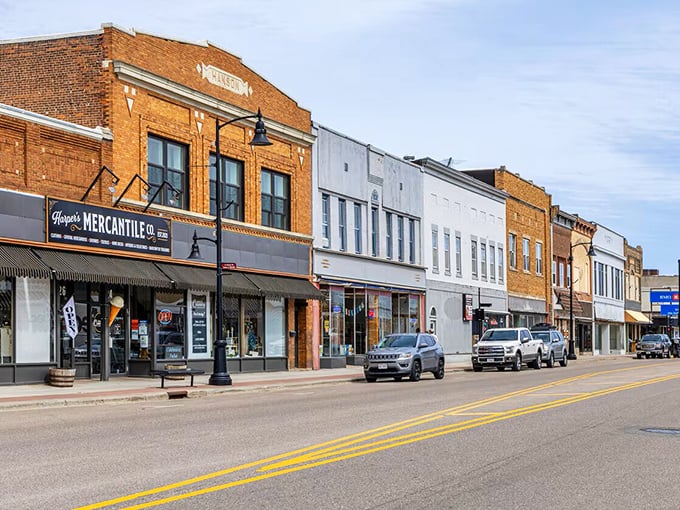 Classic small-town architecture creates the perfect frame for a community that values both tradition and practical retirement living.