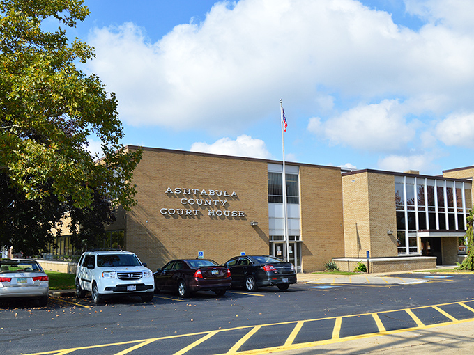 Ashtabula County's modern courthouse represents the efficient government that keeps your property taxes pleasantly low.