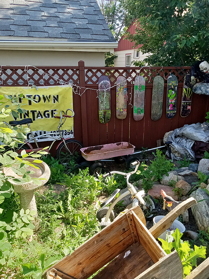 The outdoor treasure hunt at Burlington Vintage feels like an archaeological dig where all the fossils are actually cool stuff.