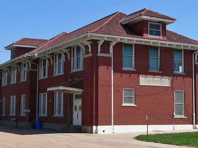 The old Fairbury school building stands dignified in brick, a monument to education that's seen generations learn and grow.