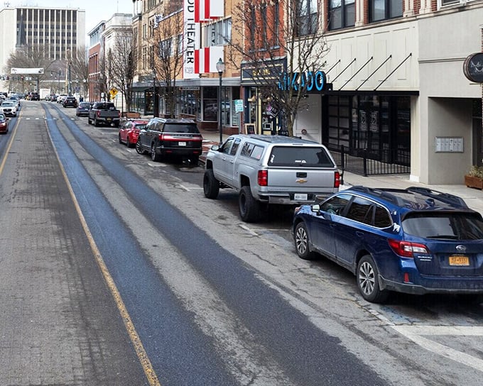 Pickup trucks and practical cars line Glens Falls' main drag&mdash;a refreshing sight where vehicles, like housing prices, favor function over flashy status symbols.