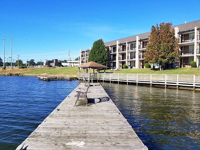 This tranquil spot stretches along Lake Guntersville, where fishing costs less than cable television.