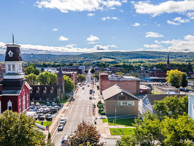 Herkimer's church stands as a beautiful landmark in a town where your retirement dollars stretch like Sunday morning.