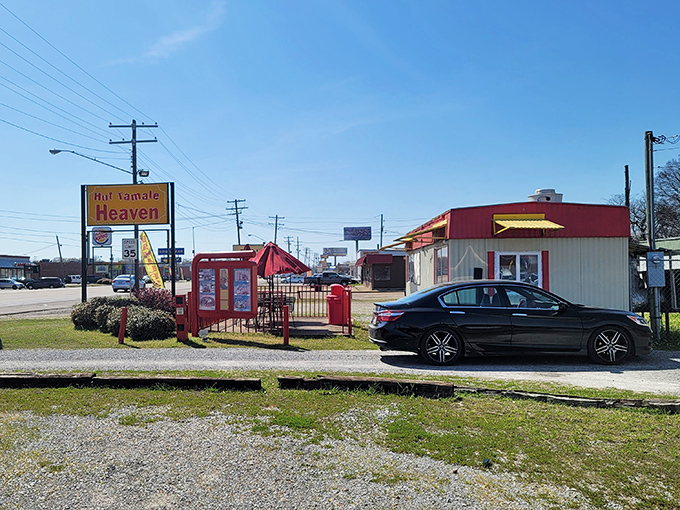 Hot Tamale Heaven's roadside location makes highway travel infinitely more rewarding. Just follow the red and yellow signs to flavor country.