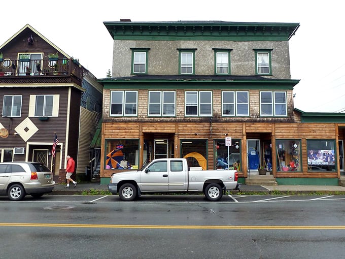 Island Pond's rustic wooden storefronts and stone buildings offer mountain-town character at prices that feel like a happy accounting error.