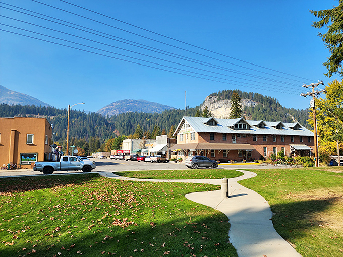 Those aren't just mountains, they're Metaline Falls' retirement guardians &ndash; standing watch over winding paths and affordable small-town charm.