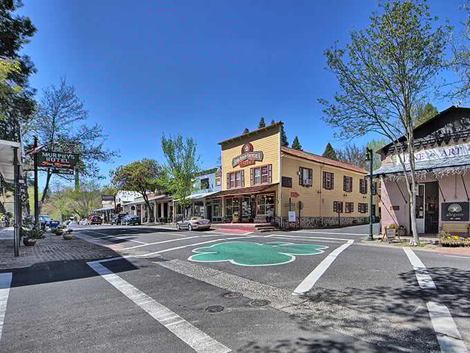 Historic storefronts stand proudly along sun-dappled streets, where wine tasting has happily replaced gold panning.