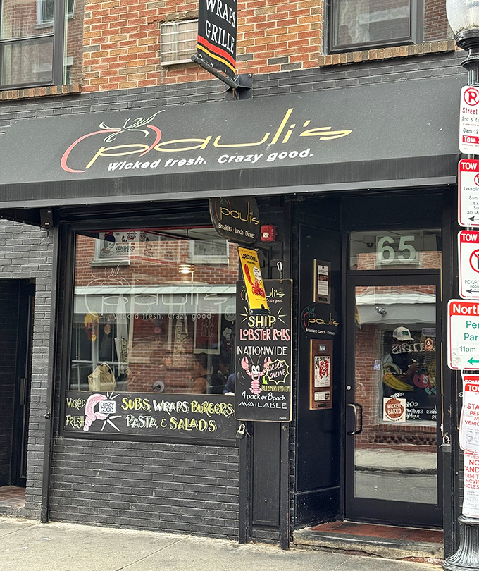 Pauli's North End location serves up sandwiches with attitude. That black and red color scheme means business!