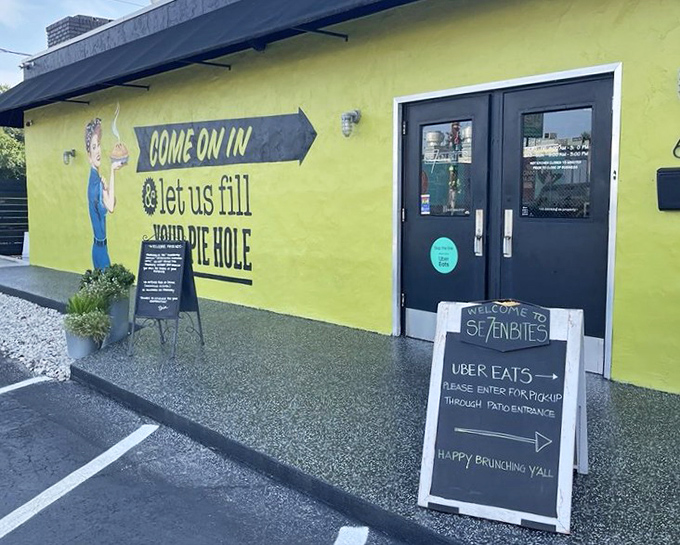 Se7enBites: When a place has the confidence to paint their building this bright, you know the flavors inside won't be timid either.