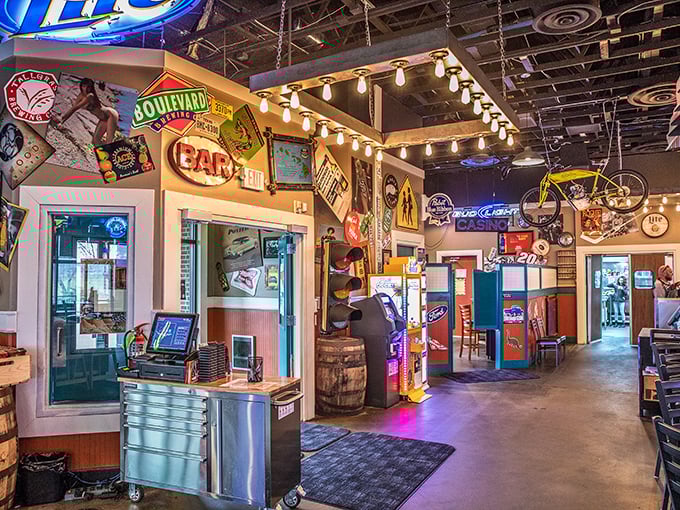 Automotive memorabilia, colorful decor, and a vibe that makes chicken taste even better. Sickies knows atmosphere is the perfect side dish.