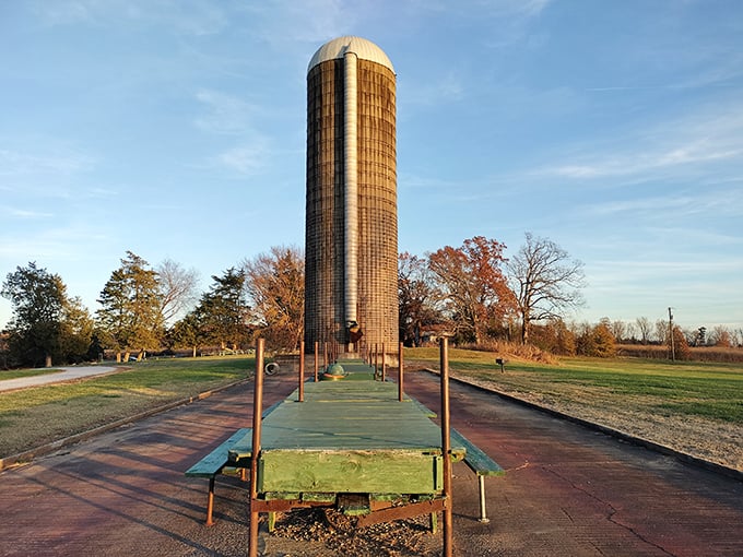 This towering South Boston silo stands proudly on open farmland, a steady landmark that&rsquo;s seen countless seasons&mdash;much like a town that knows how to stay grounded no matter what comes its way.