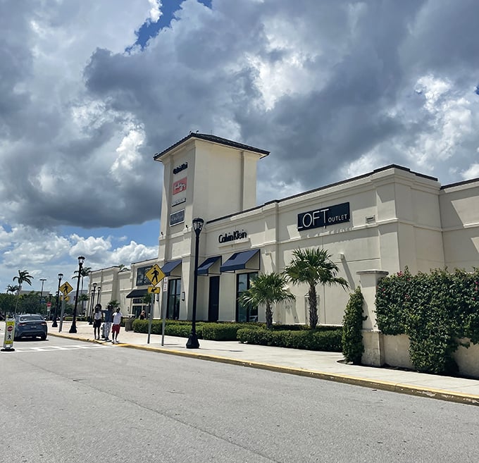 Sunshine and savings under Florida's perfect sky. Tanger's clean lines and bright facades promise a day of wallet-friendly retail therapy.