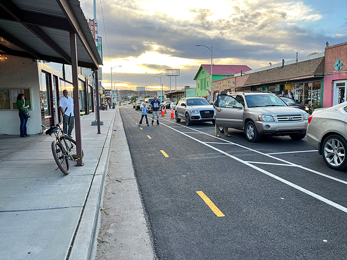 Truth or Consequences' streets come alive at sunset, when locals gather to chat. The kind of place where everyone knows your coffee order.