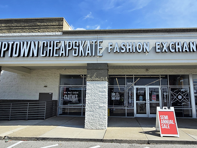 Those bright window displays could make anyone feel like they're browsing an expensive fashion boutique.