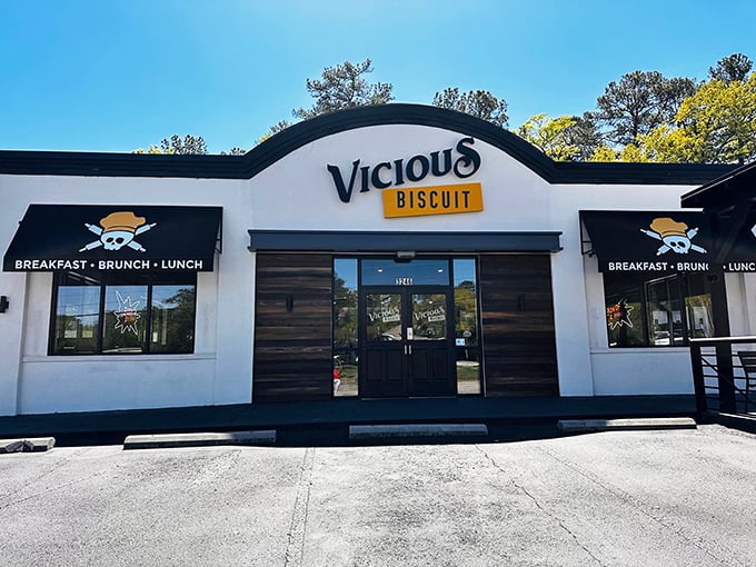 Vicious Biscuit: Those wooden doors hide Columbia's biscuit wonderland. When your restaurant name sounds like a breakfast superhero, you'd better deliver—and they do.