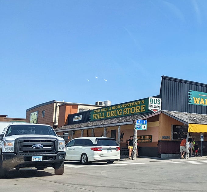Wall's western-themed buildings create the perfect gateway to Badlands adventures. The famous drug store is just the beginning of this town's charm.