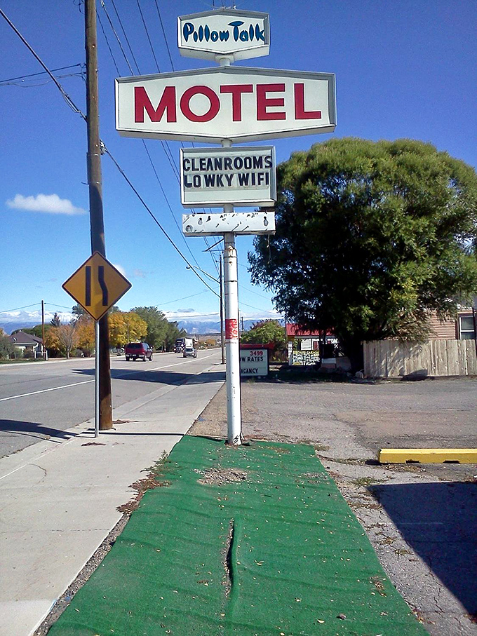 The "Pillow Talk Motel" sign in Wellington might raise eyebrows elsewhere, but here it's just another piece of small-town character.