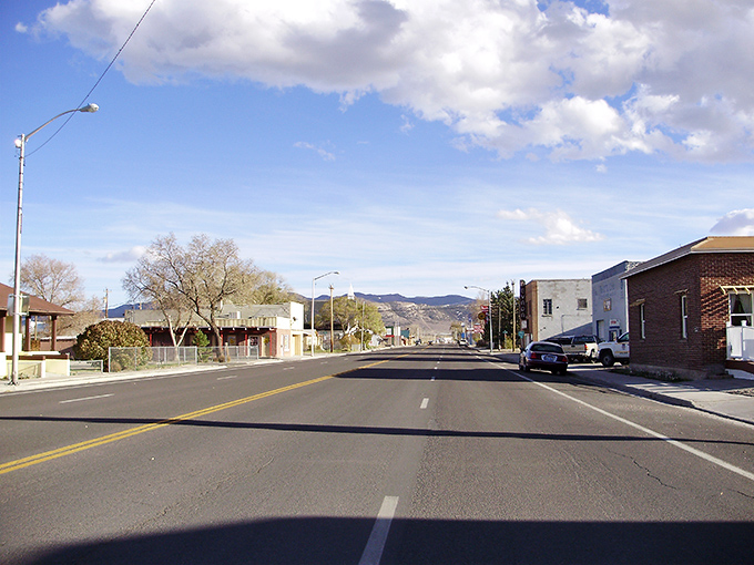The vast Nevada sky stretches over Wells like nature's own cathedral ceiling, no membership or dress code required.