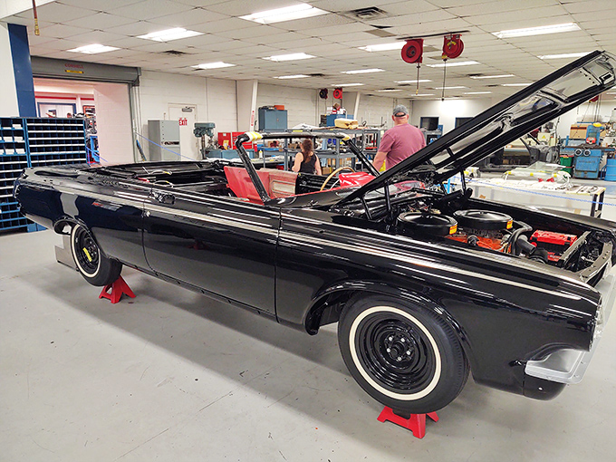 Not all treasures have numbers on the door. This sleek 1963 Plymouth Sport Fury convertible shows off-track style.