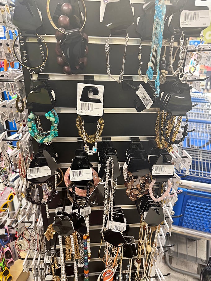 Jewelry hunters strike gold in the accessories section, where statement necklaces and vintage-inspired pieces await their next night out.