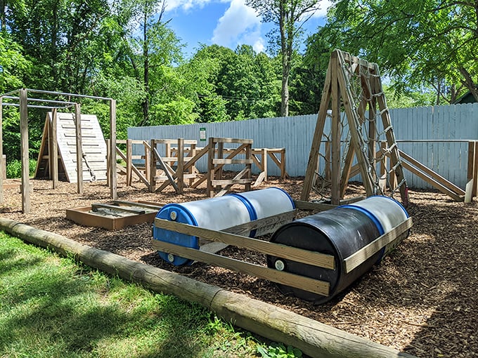 Not all playgrounds need electronic beeps and blinking lights. This natural play area turns childhood back to its roots&mdash;literally.