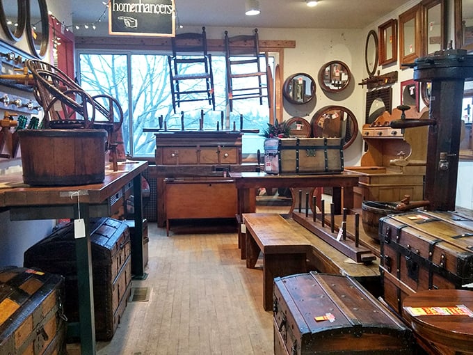 The Antique Center's treasure-filled interior looks like your eccentric aunt's attic&mdash;if your aunt collected only the coolest historical pieces.