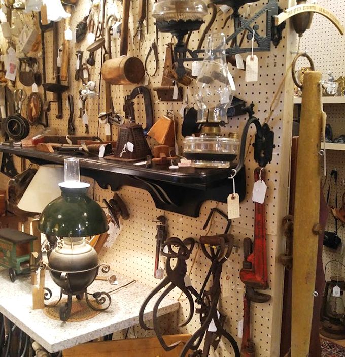 A wall of purpose-built tools from when "hands-on" wasn't just an expression but a way of life. Each one perfectly designed for its specific task.