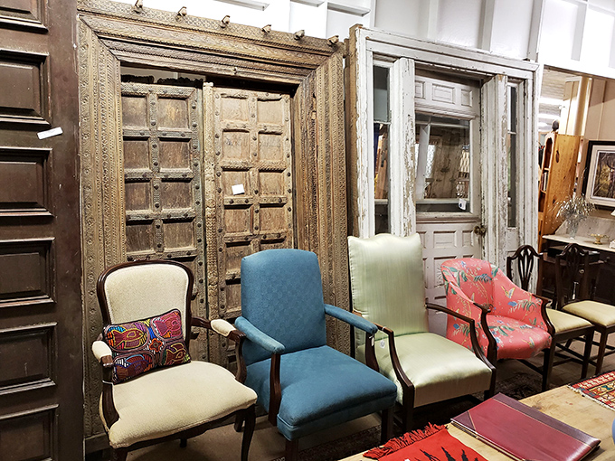 These mid-century chairs lined up like fashionable dinner guests, each with its own personality and story to tell.