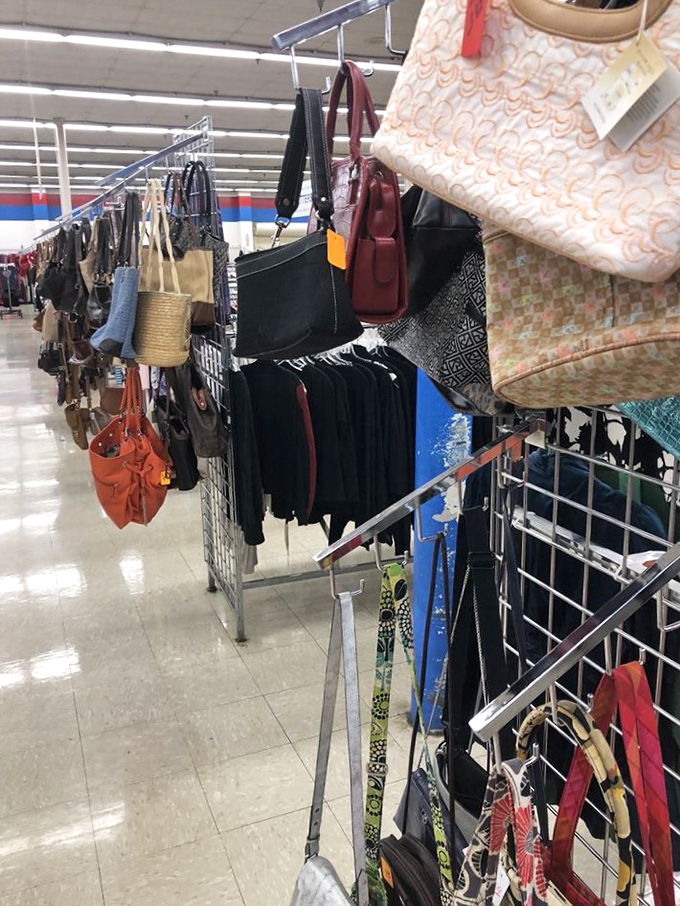 Handbag alley: where designer dreams meet bargain hunter reality. That pattern you couldn't afford at the department store? It's here waiting for less than a fancy coffee.