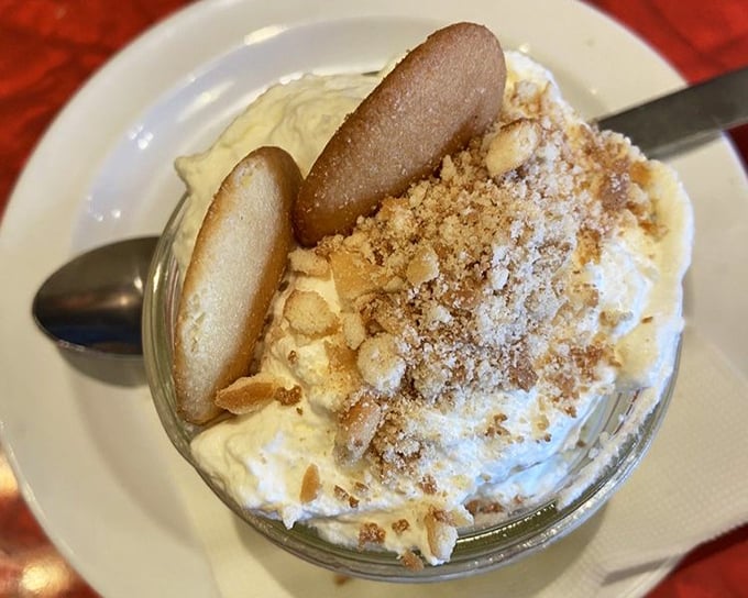 Banana pudding that would make your Southern grandmother nod in approval. Creamy, dreamy, and topped with just the right amount of crumble.